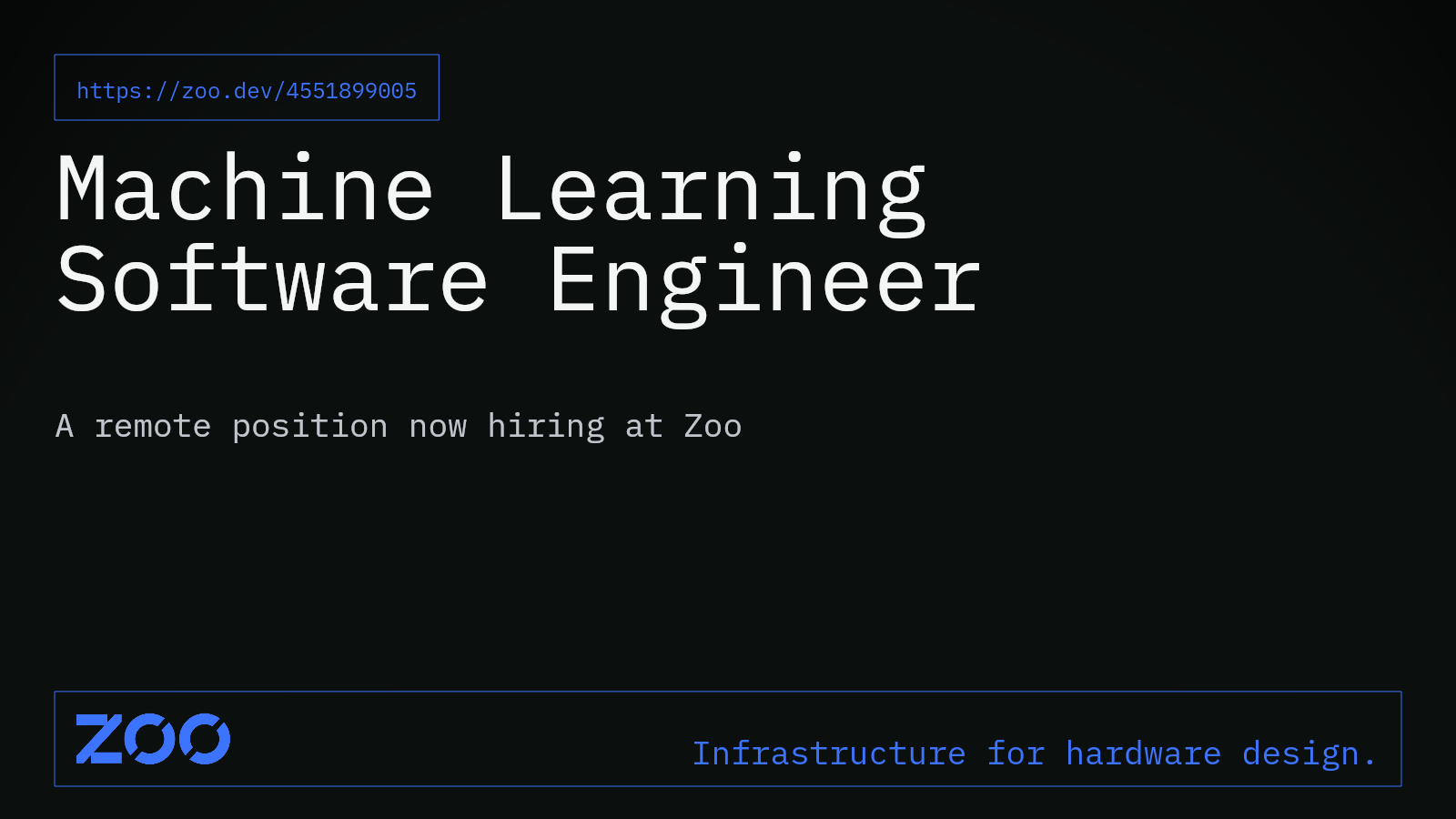 Machine Learning Software Engineer | Zoo