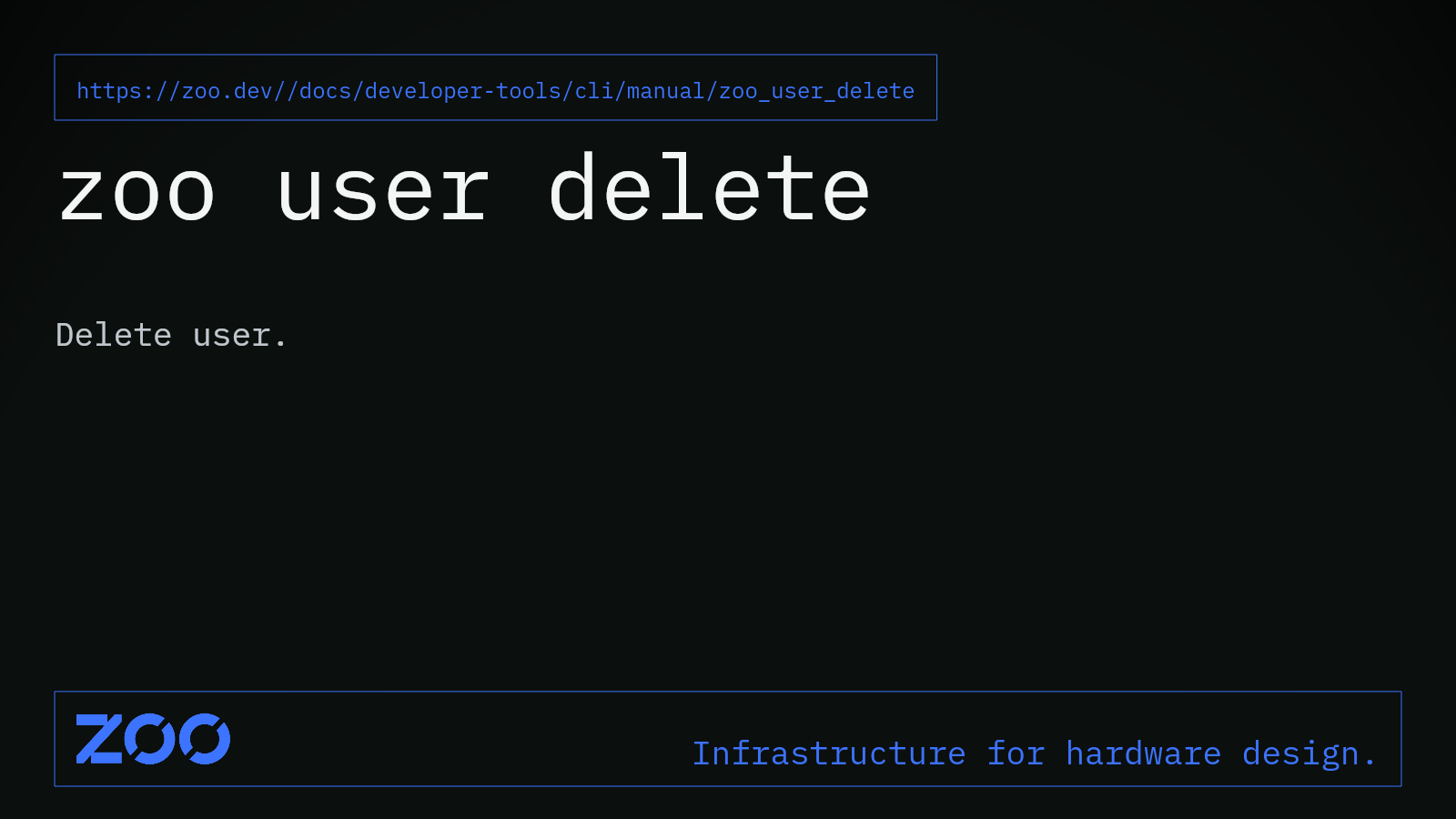 zoo user delete | Zoo