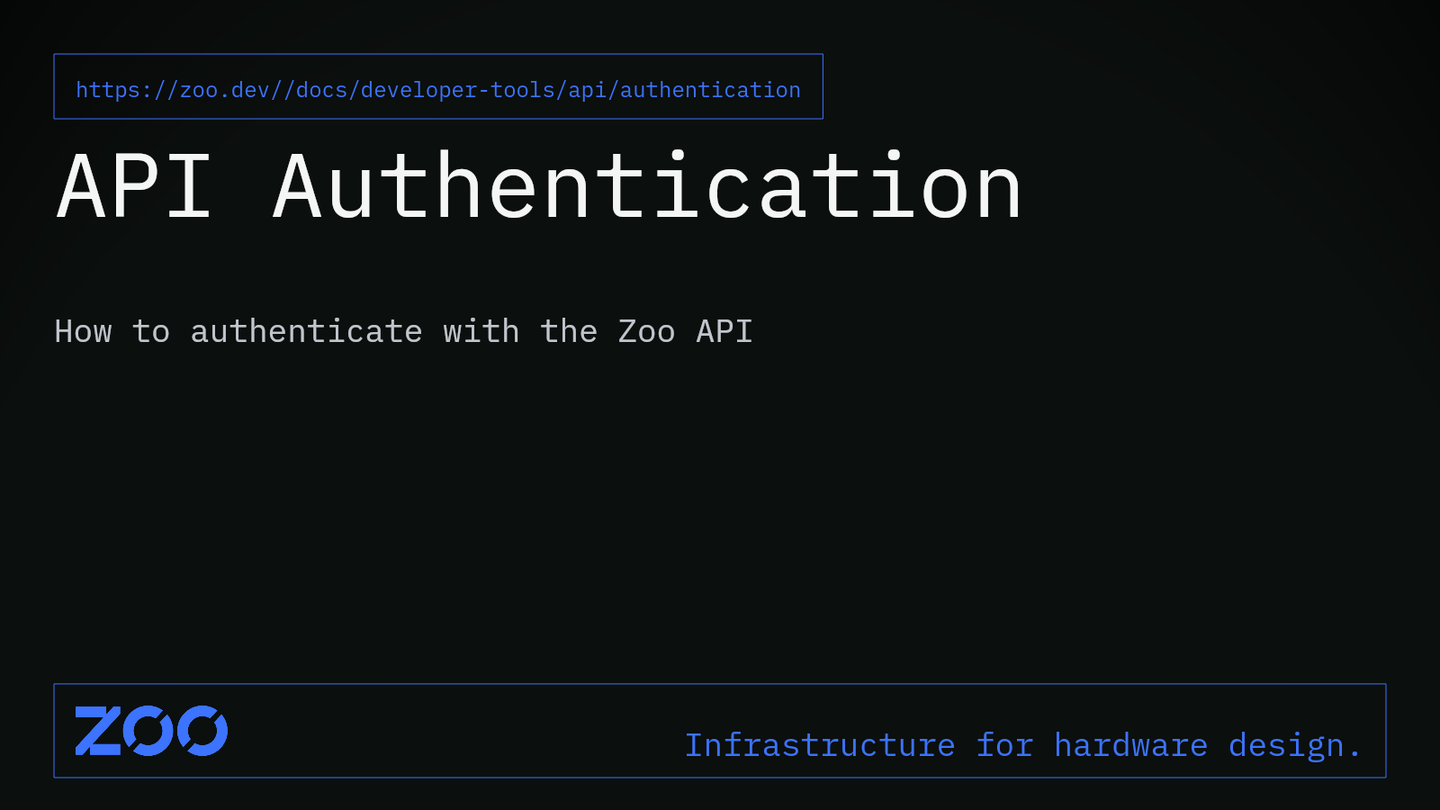 API Authentication | Zoo