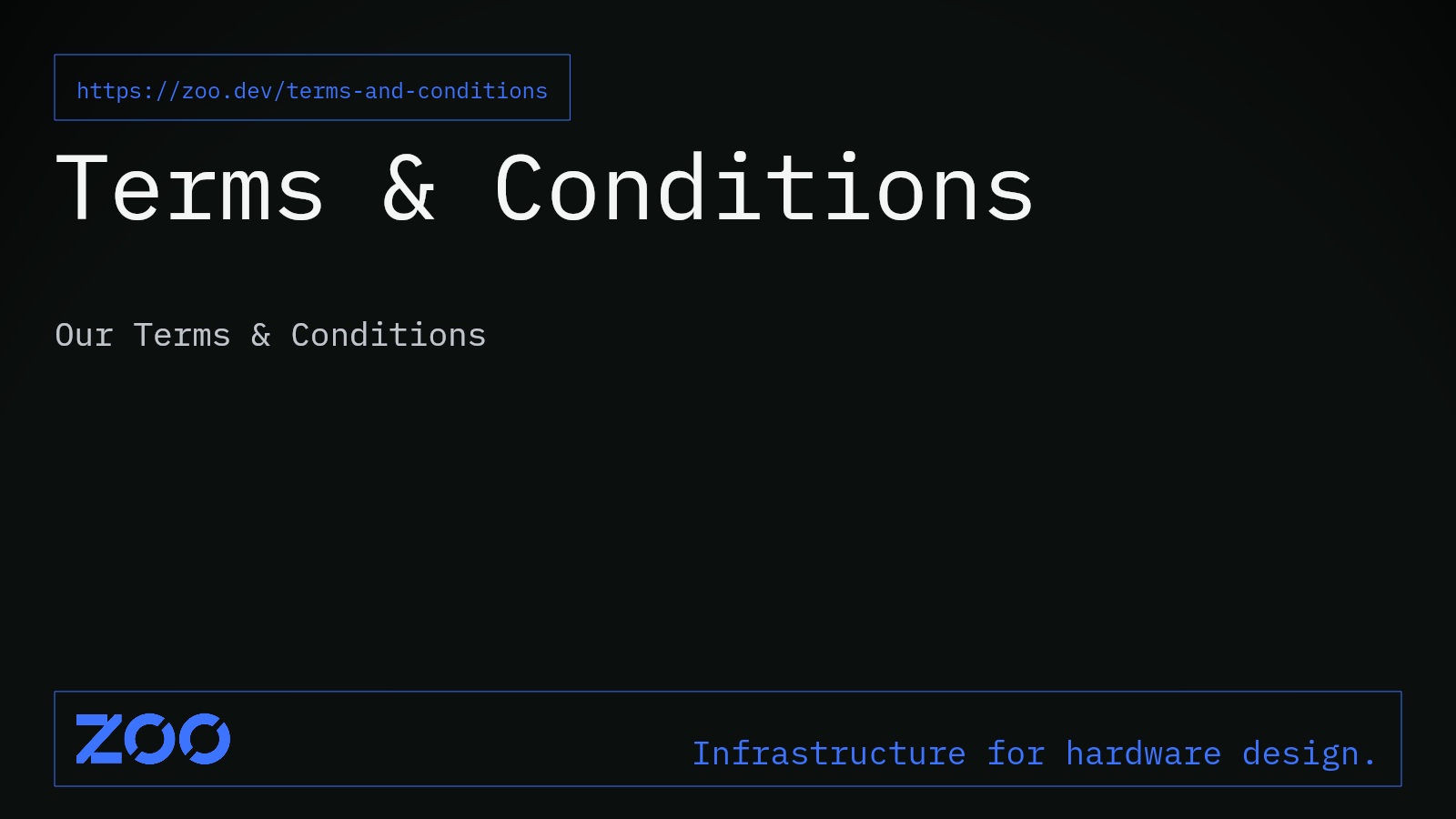 Terms & Conditions | Zoo