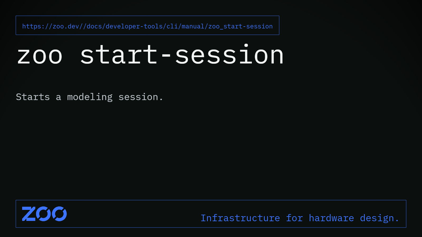zoo start-session | Zoo