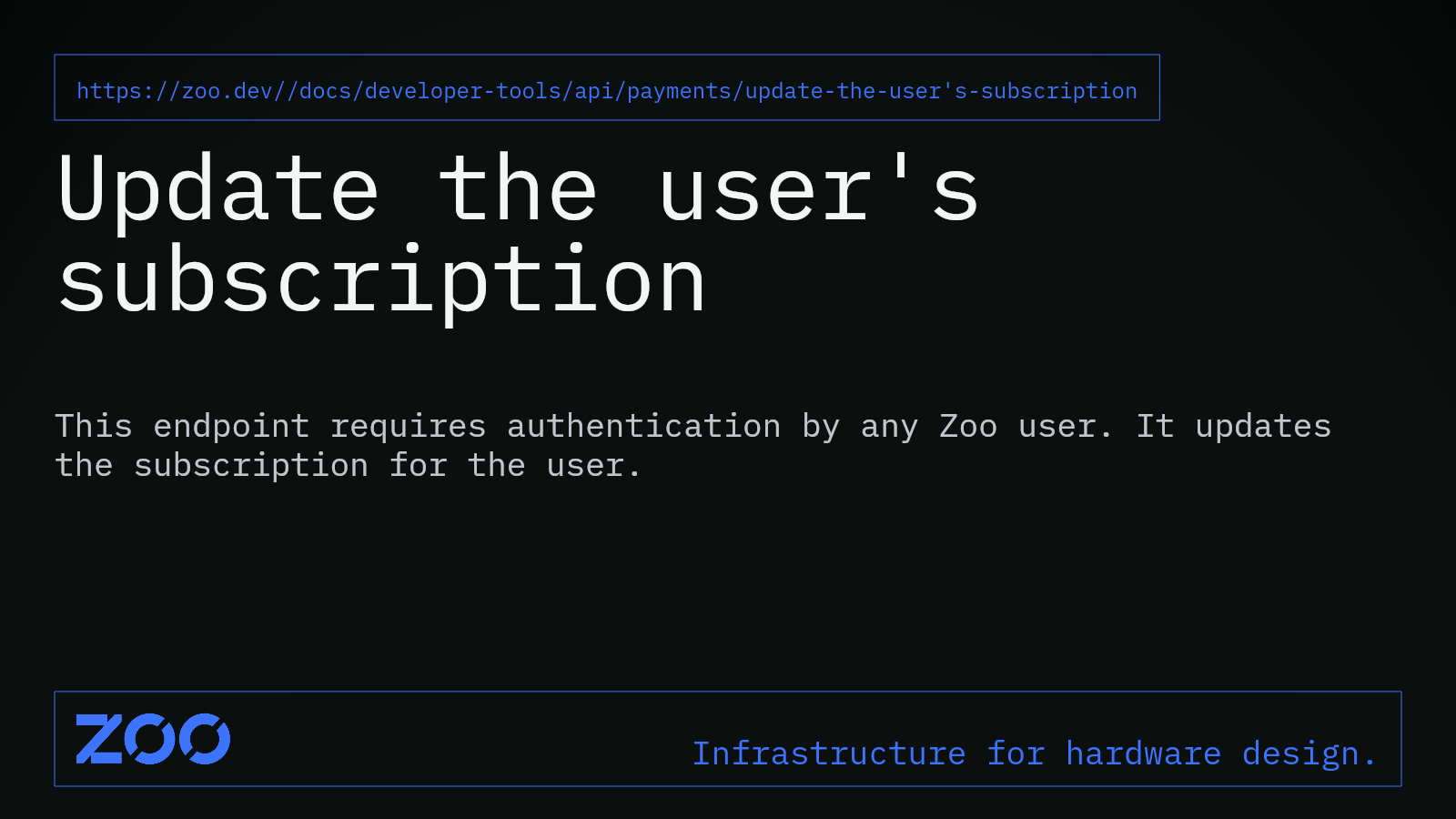 Update the user's subscription | Zoo