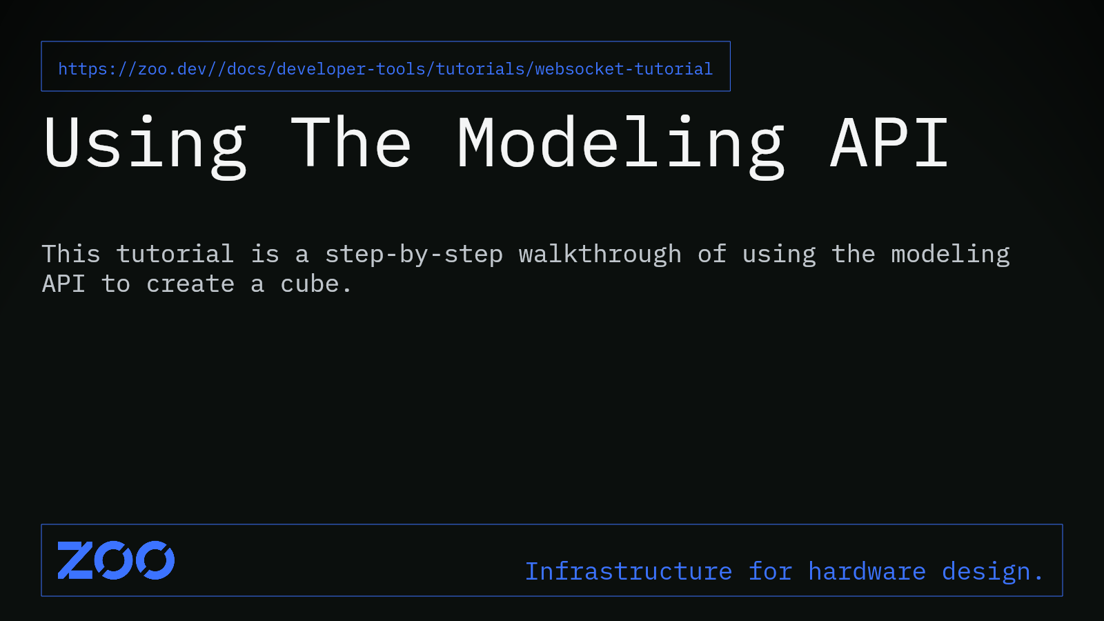 Using The Modeling API | Zoo